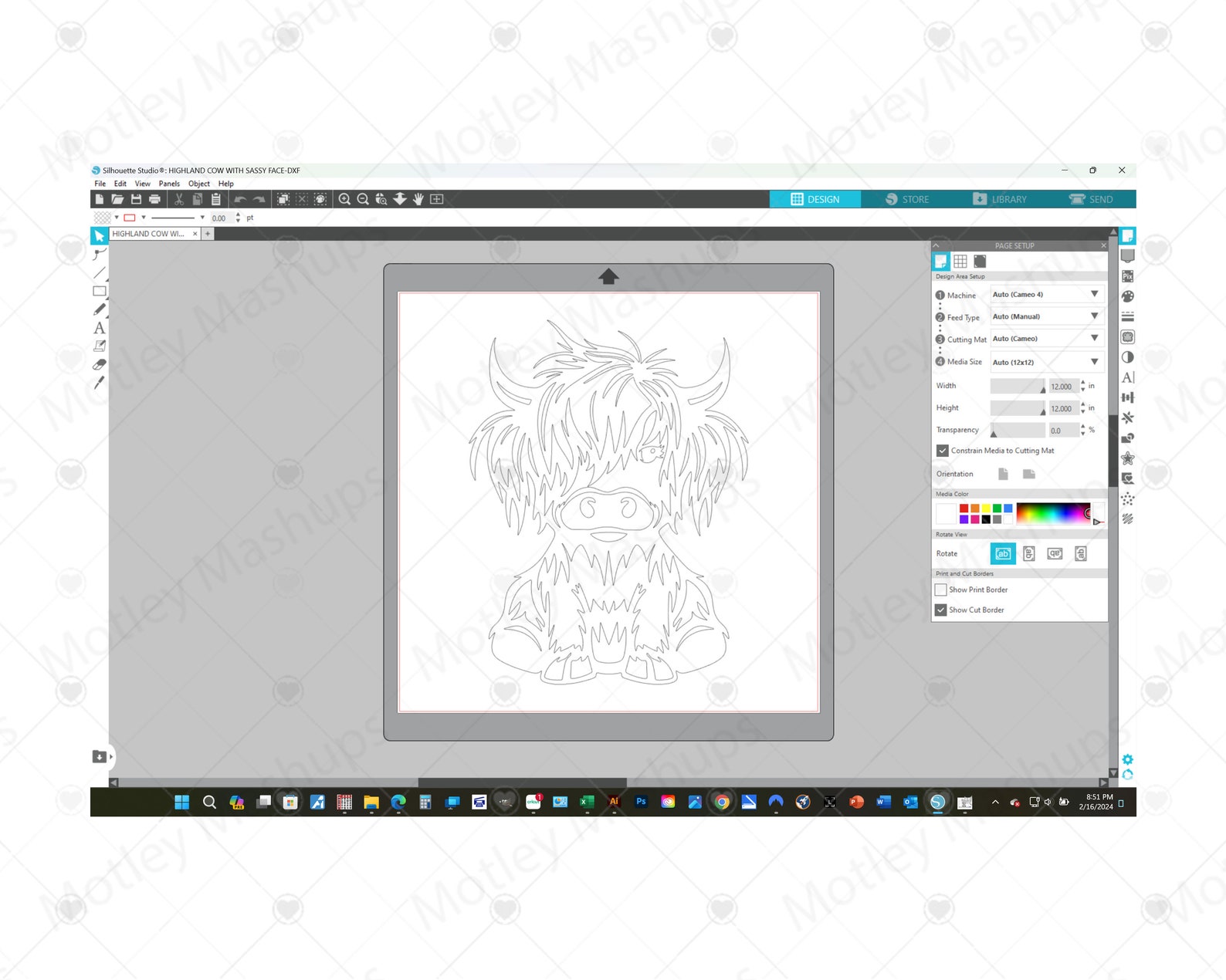 Cute Sassy Highland Cow Svg, Sitting Highland Cow Svg Png, Highland Cow ...