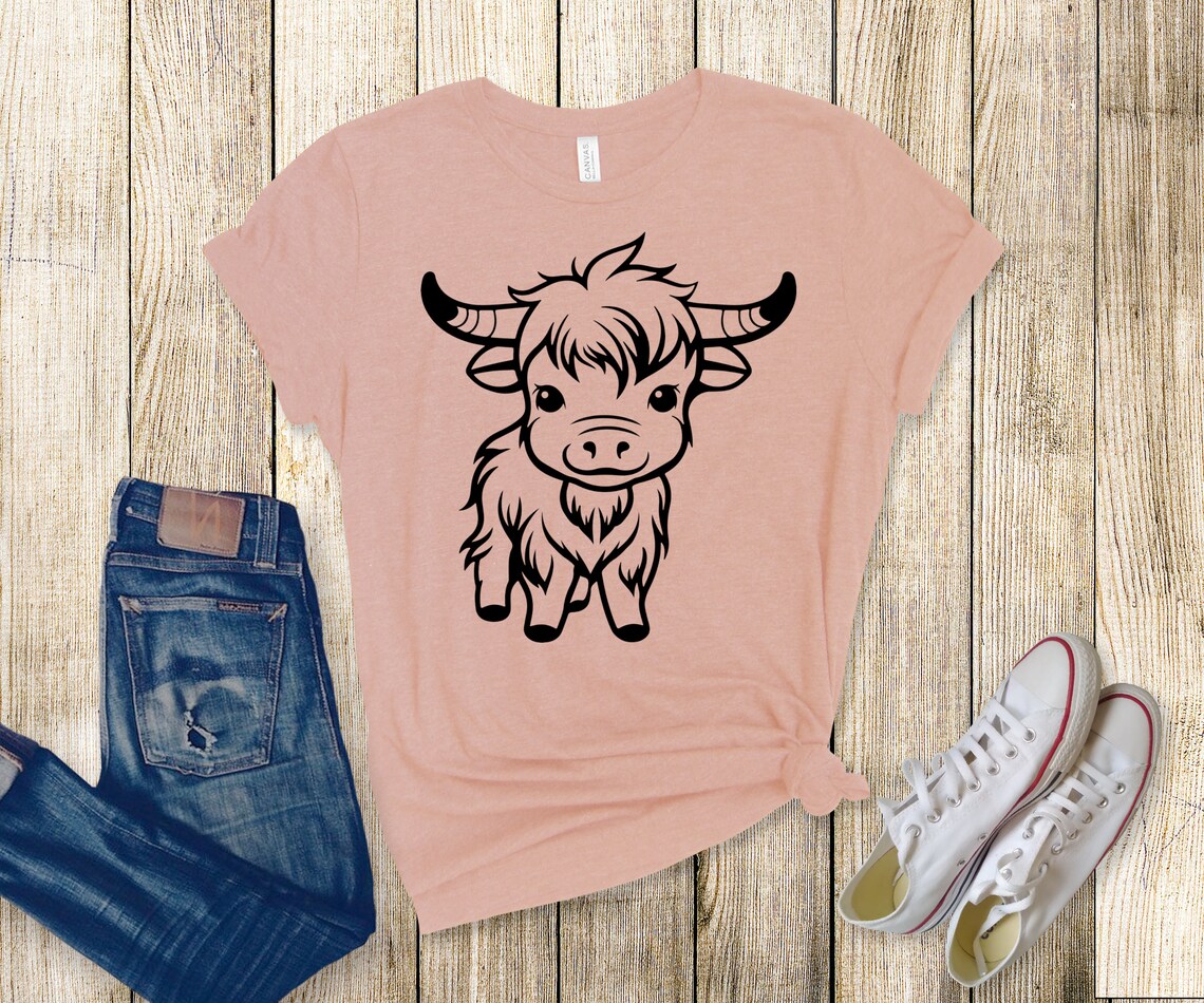 Cute Baby Highland Cow Svg, Baby Farm Animal Svg Png, Highland Baby Cow ...