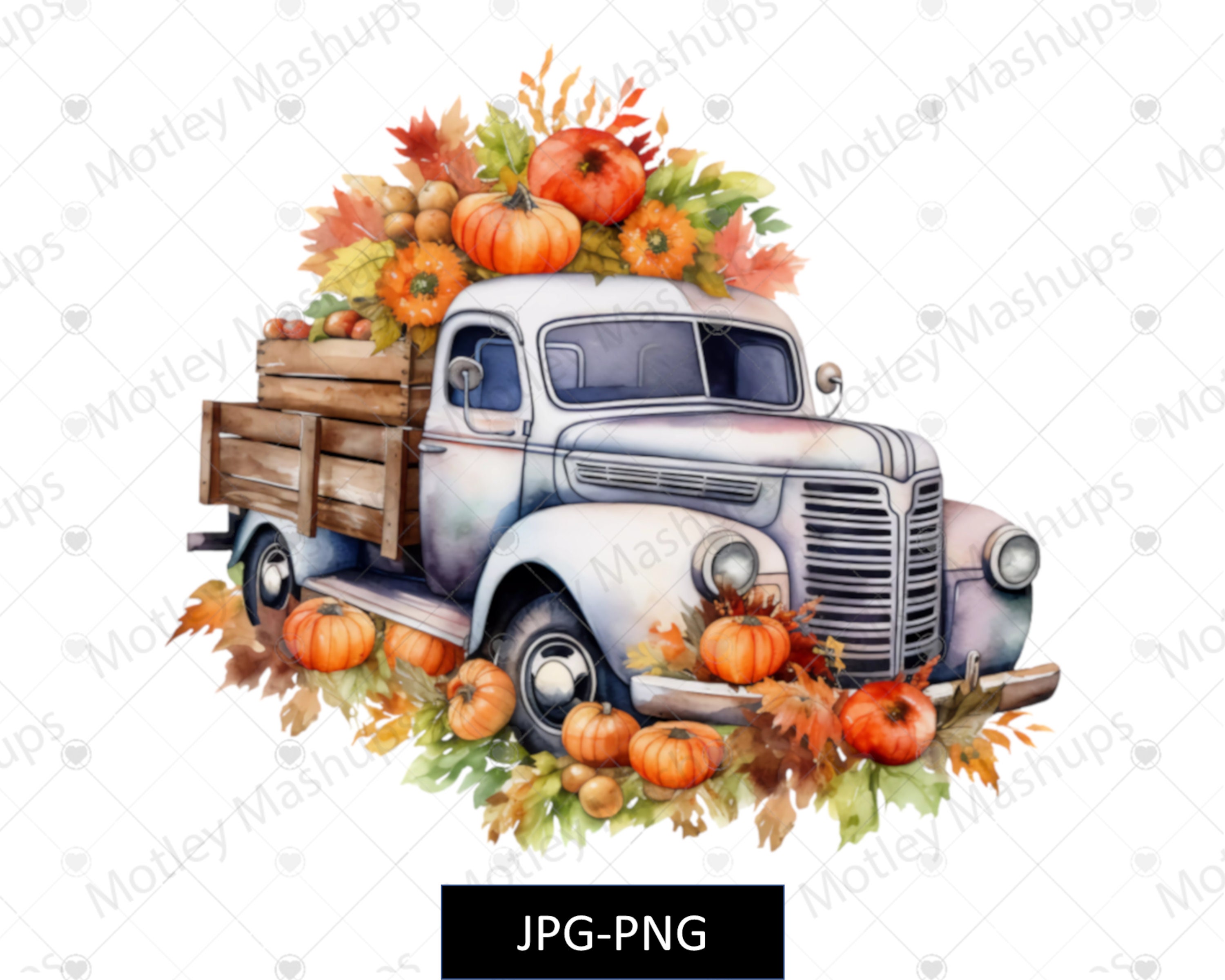 Fall Truck PNG, Fall Vintage Trucks, Vintage Fall Truck Bundle, Fall ...