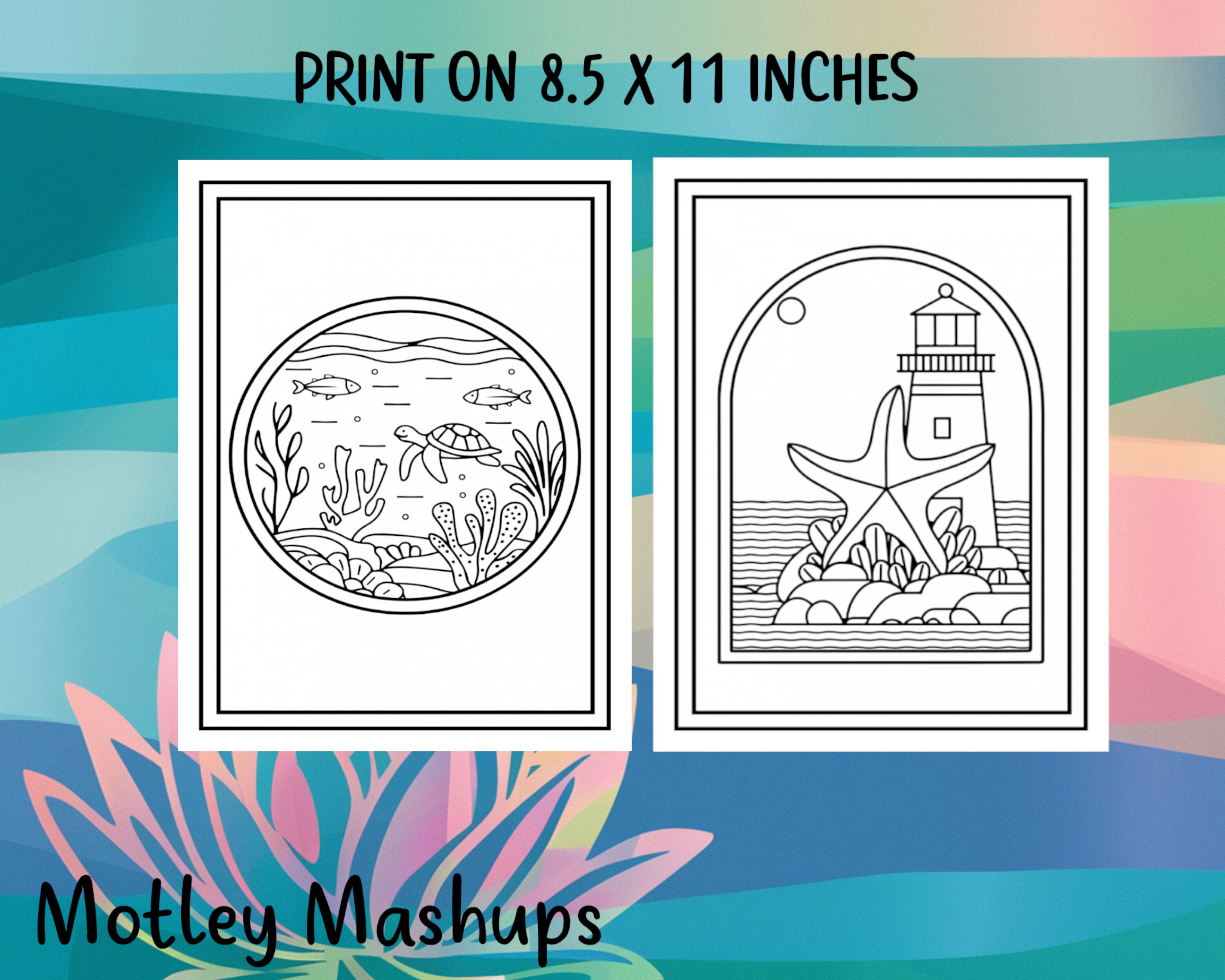 Boho Outdoor Animal Scenes Coloring Pages, Frameable Coloring ...