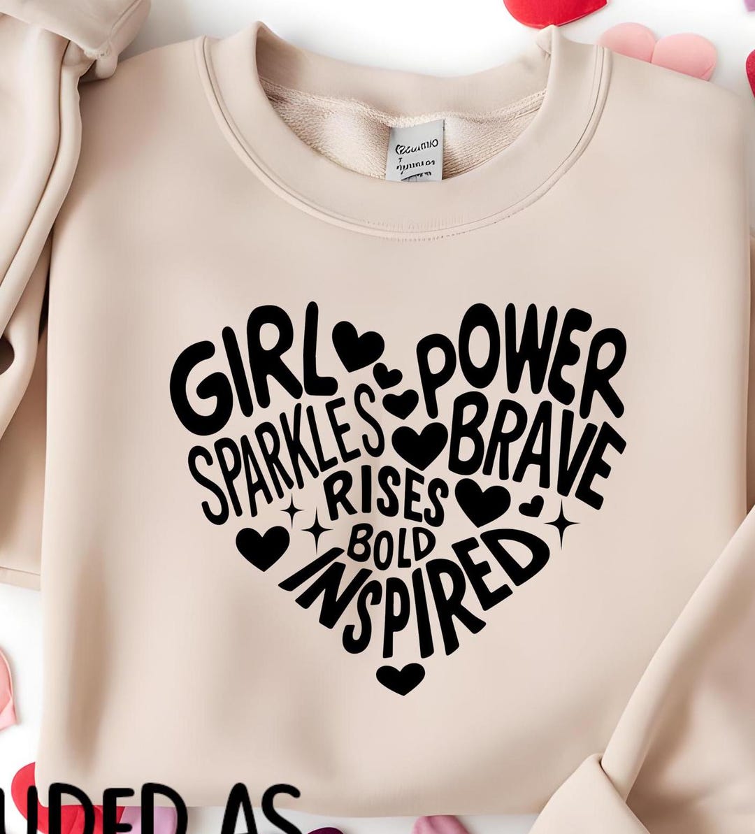 Girl Power Heart Empowerment Girl Pwr Svg Strong Female SVG Girls Rule ...