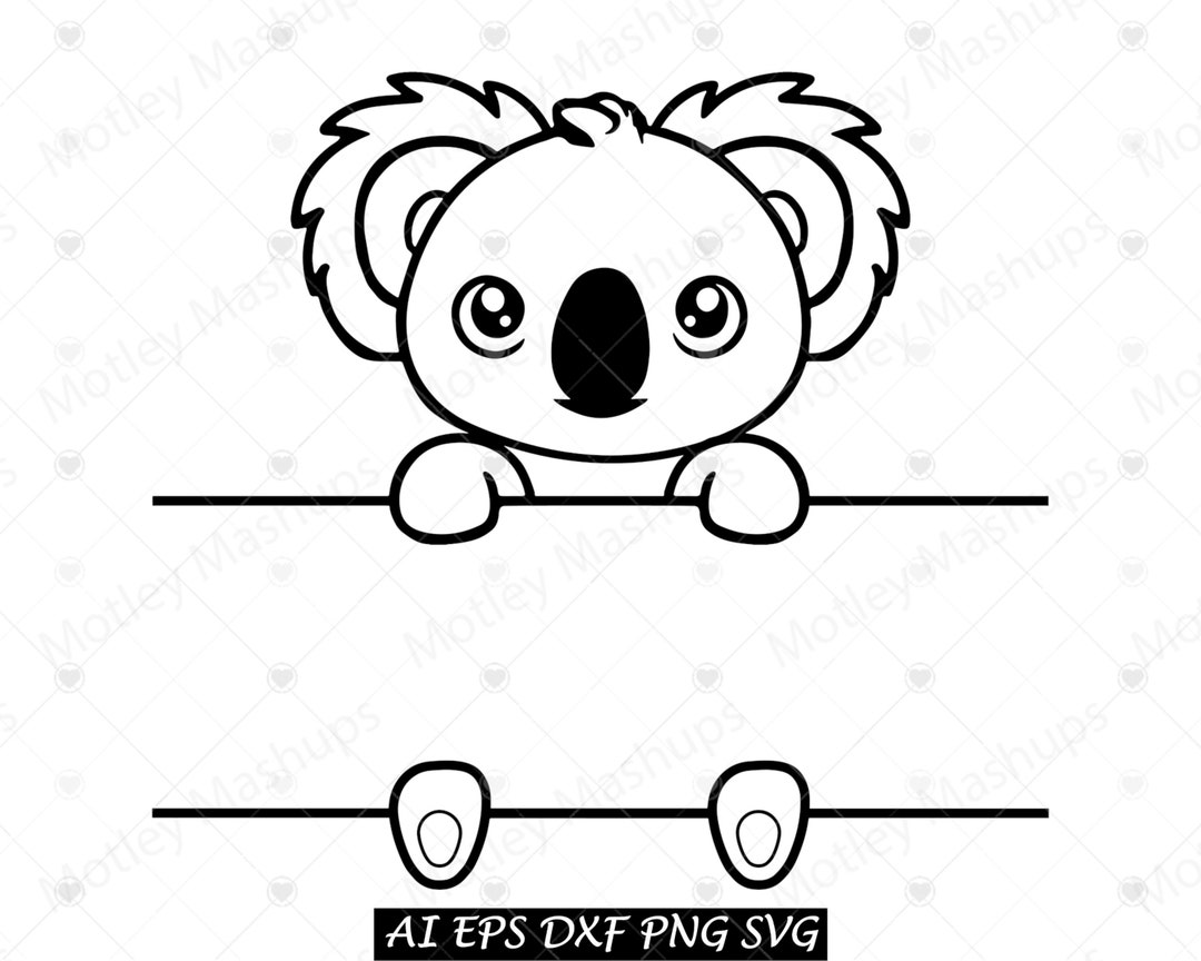 Koala Nursery Monogram Svg, Baby Koala SVG, Split Monogram Svg Png ...