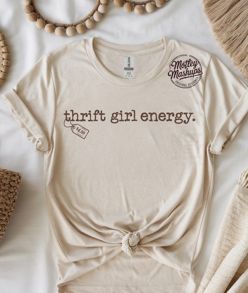 Trendy Thrift Girl Energy Png, Vintage Thrift Png, Minimalist Shirt ...