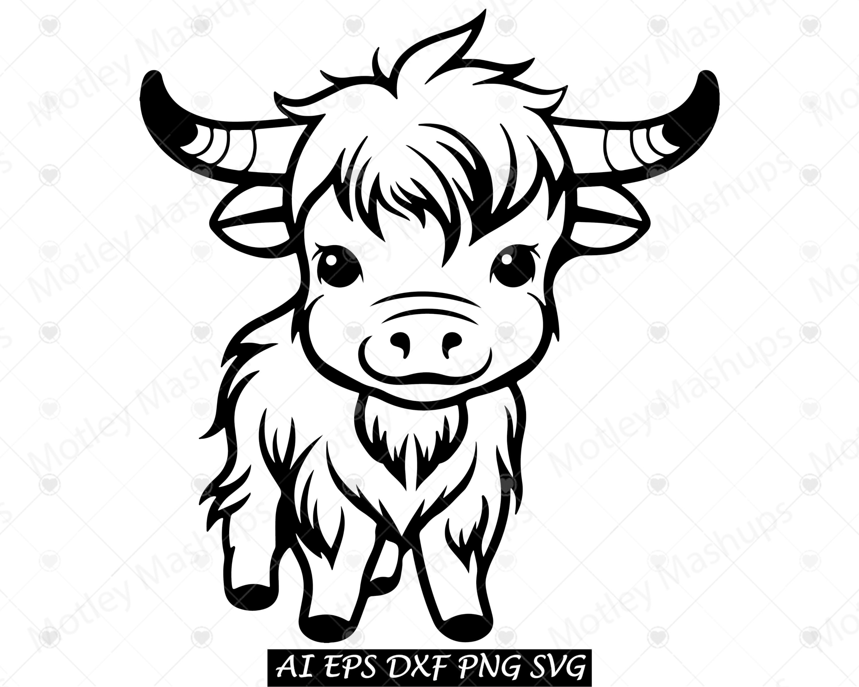 Cute Baby Highland Cow Svg, Baby Farm Animal Svg Png, Highland Baby Cow ...