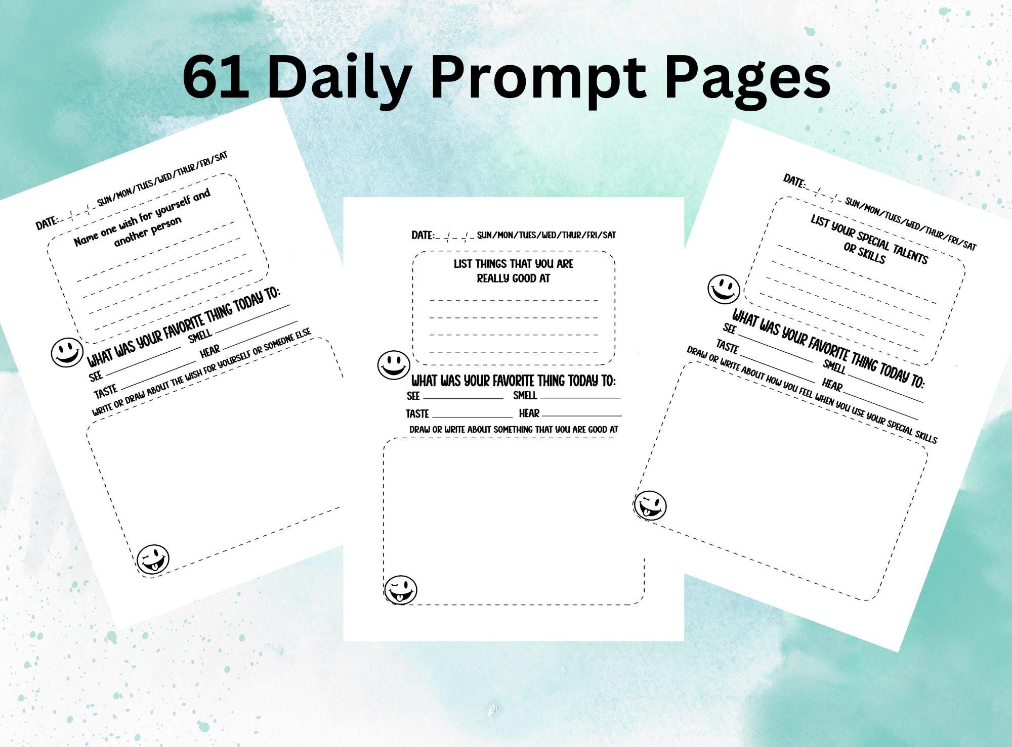 Gratitude Journal Pages for Kids, Teens and Adults With Prompts, Daily ...