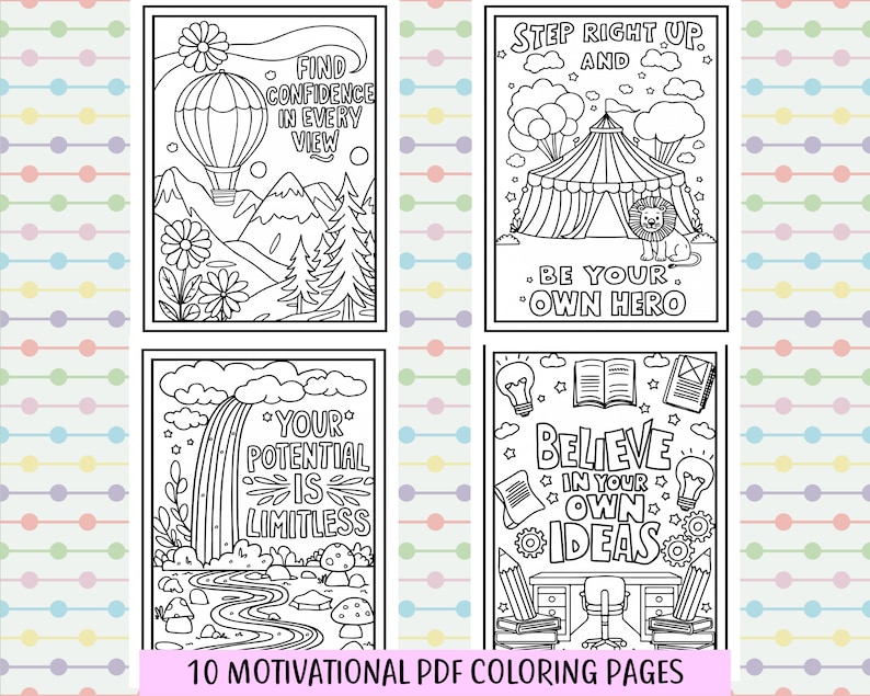 Set 2 Positive Mental Health Coloring Pages, Empowerment, Self-care Era ...