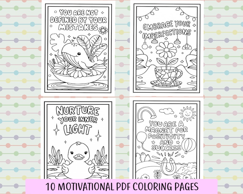 Set 2 Positive Mental Health Coloring Pages, Empowerment, Self-care Era ...