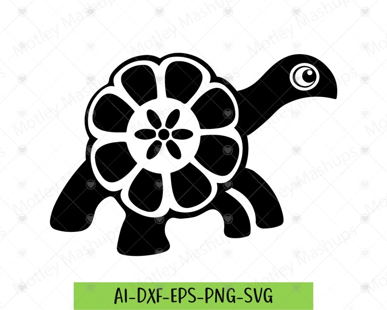 Turtle With Flowers SVG, Turtle SVG Dxf, Turtle Clipart, Turtle Cricut ...