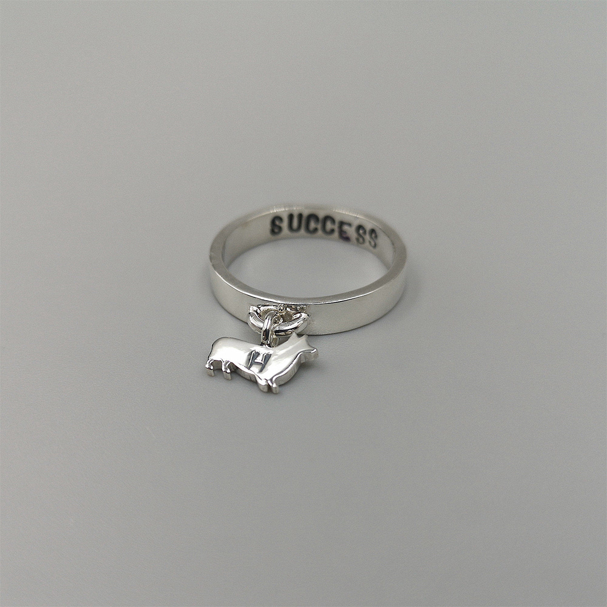 Engraved Corgi Dangle Ring Silver Dog Ring Custom Corgi Ring Puppy Ring ...