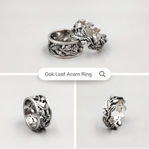 Oak and Acorn Ring Sterling Silver • Nature Inspired Jewelry • Idea for ...
