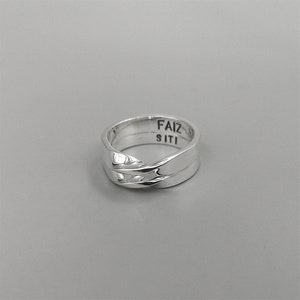 Mobius Ring Sterling Silver • Free Engraving • Sleek or Satin Surface ...