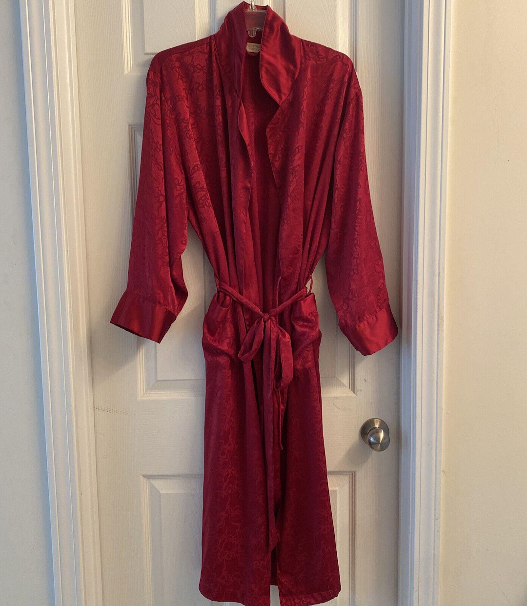 Victoria's Secret Bathrobe P/S Gold Label Red Floral Size Petite Small ...