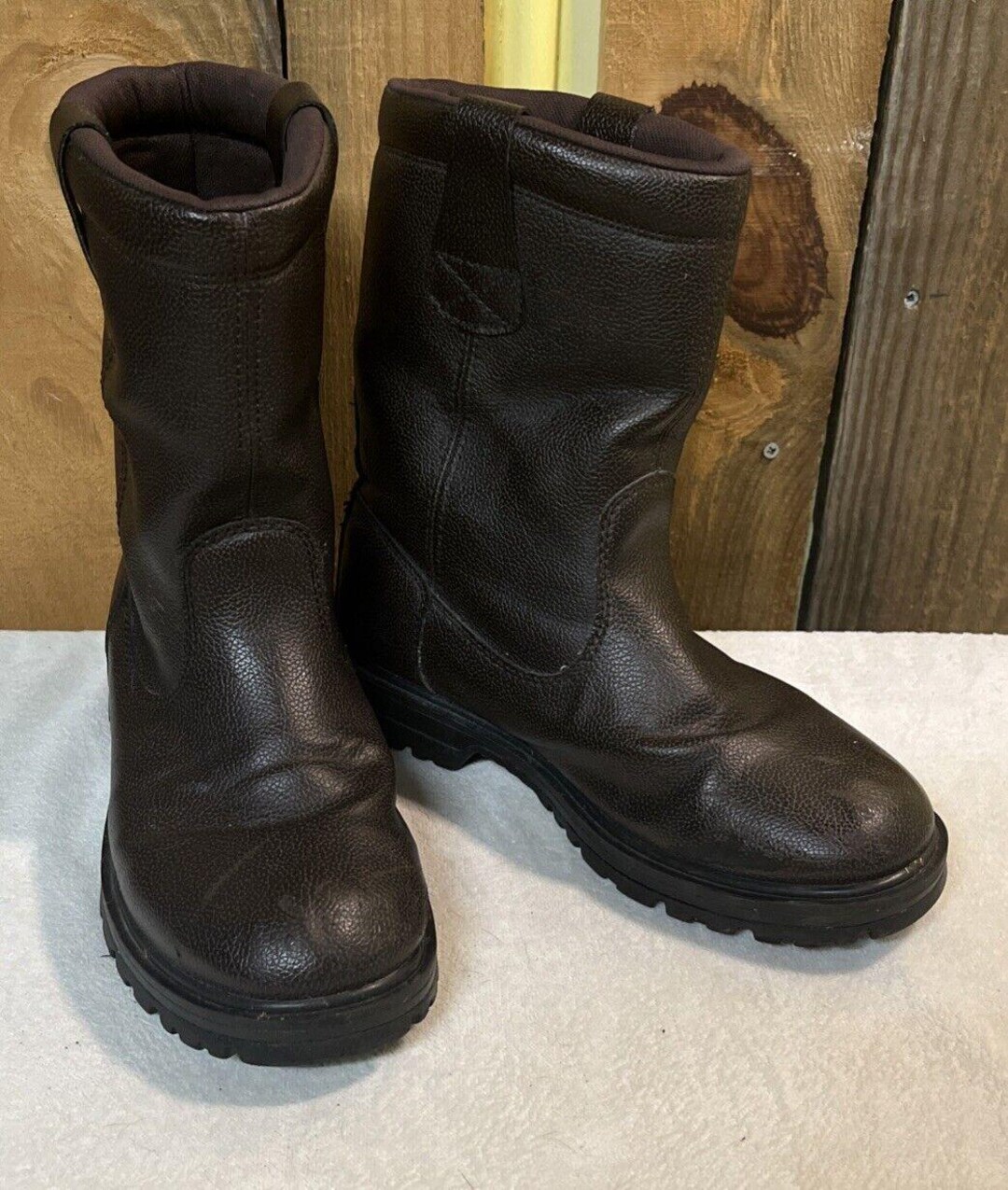 Brahma Mens Wide Width Ronnie Wellington Size 8W Brown Pull on Work Boots - Etsy