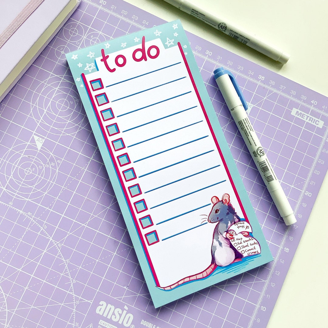 To Do List Notepad | Cute Fancy Rat Stationery | To-do | Pet Ratty ...