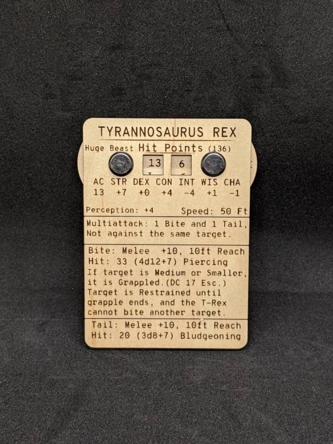 5e Monster Stat Card and Health Tracker - Etsy