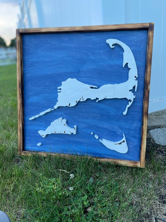 3D Map of Cape Cod Massachusetts Rustic Farmhouse Cape | Etsy