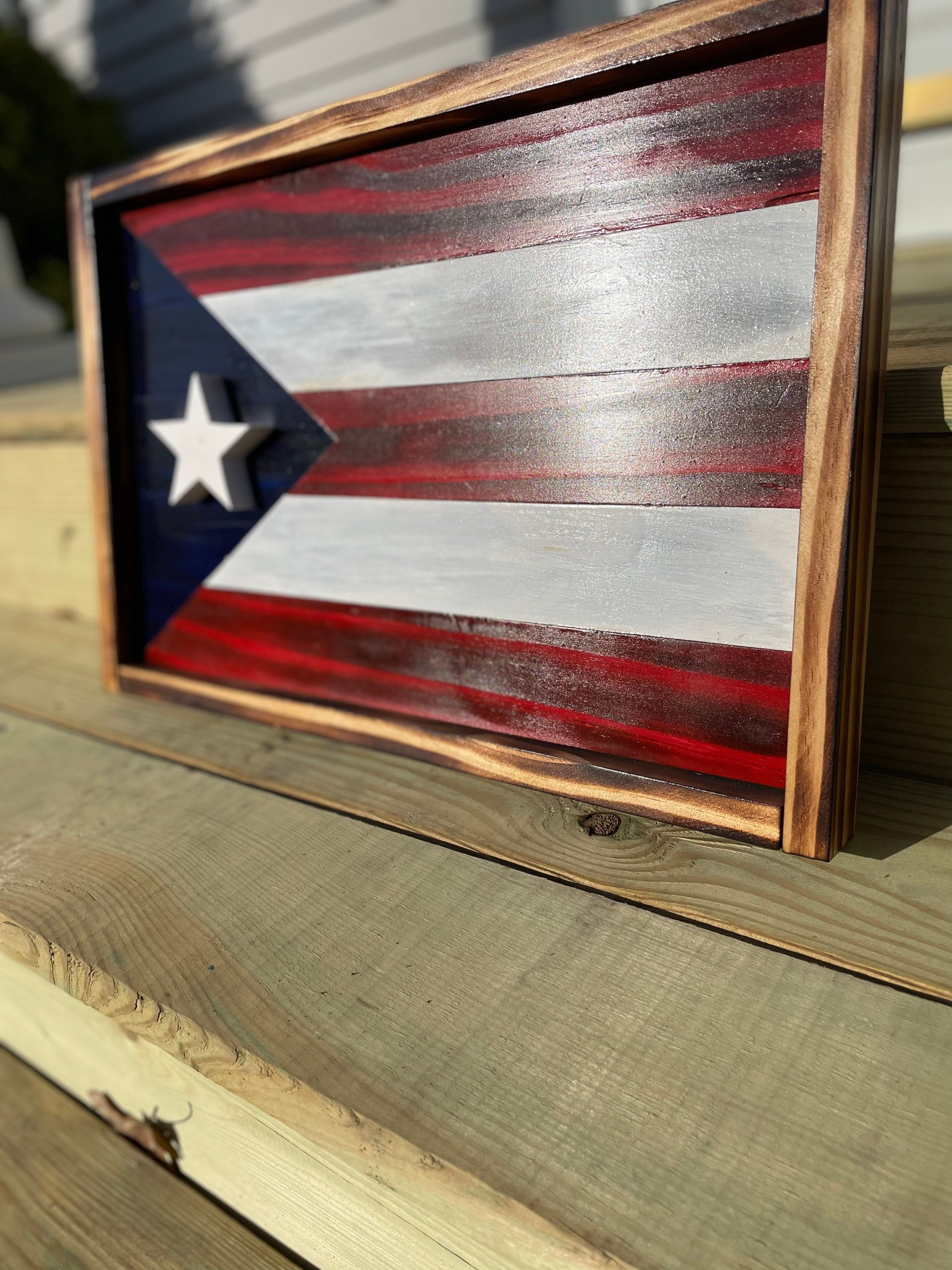 Handmade Charred Wood Puerto Rico Flag – Rustic Home Decor - Etsy