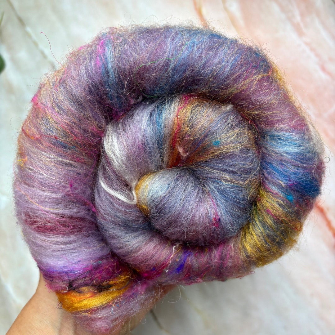 Hand Carded Art Batt for Spinning and Felting, Luxury Wild Batt for Art ...