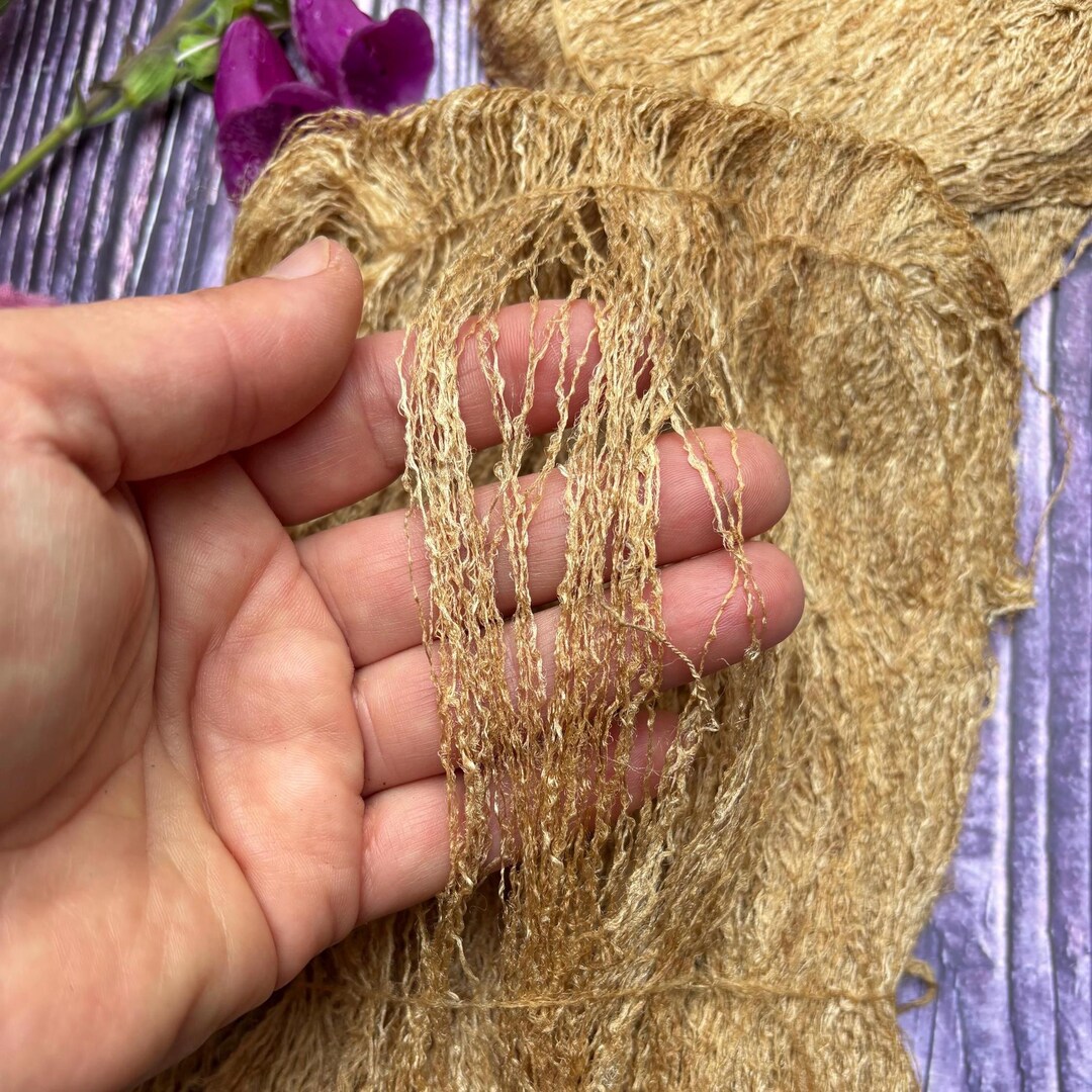 Raw Ghicha Tussar Silk Yarn: Rustic Weaving Knitting Crochet - Etsy