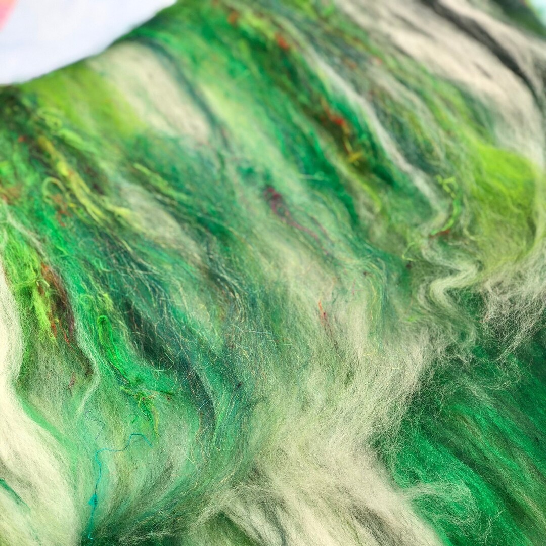 Art Batt Polwarth Silk Mixed Fibres, Hand Carded Wool Blend for ...