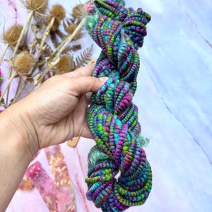 Spiral Hand Spun Art Yarn, Wool Yarn for Felting Knitting and Weaving, Micro Coils Textured ...