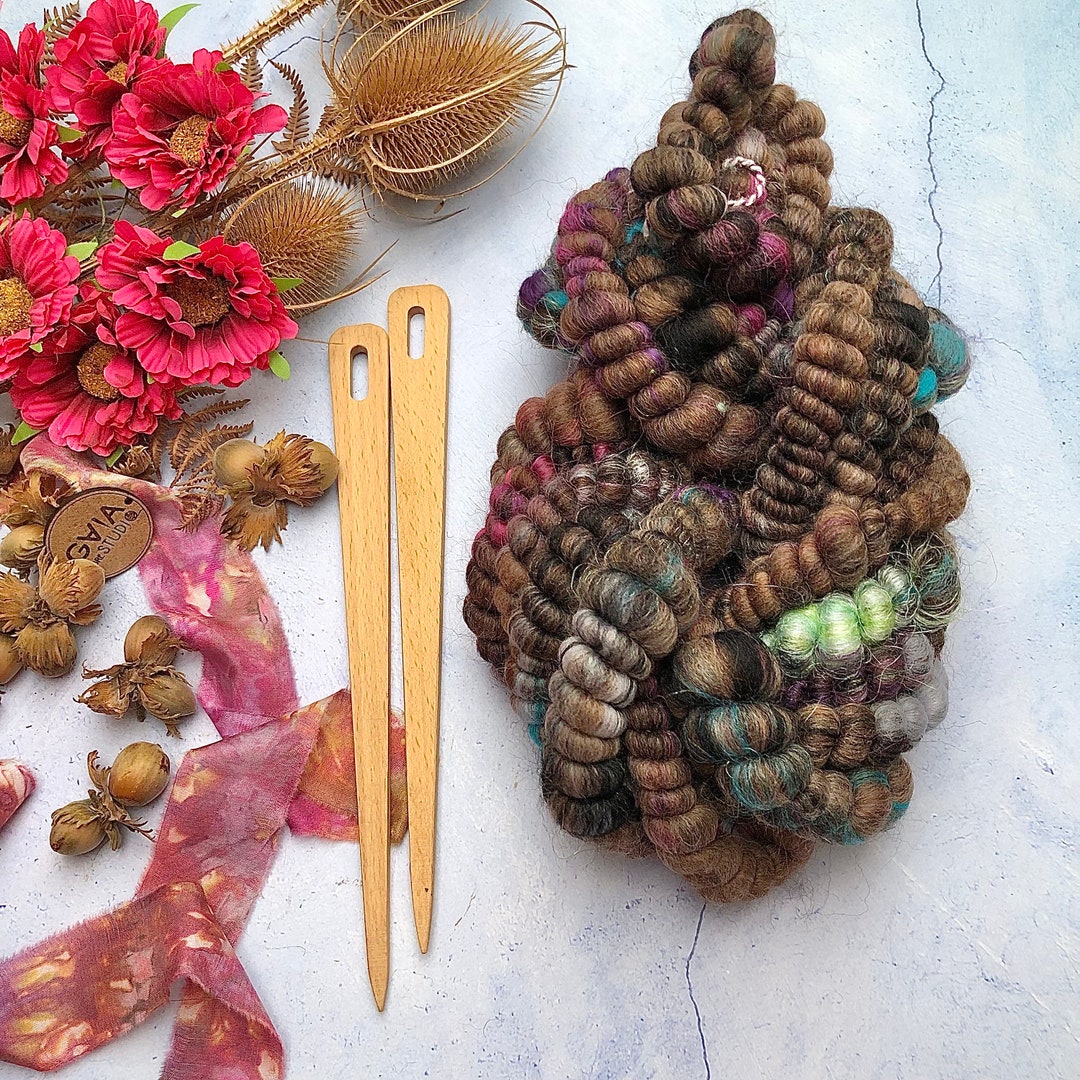 Chunky Hand Spun Art Yarn for Weaving Knitting Crafting, Textured ...