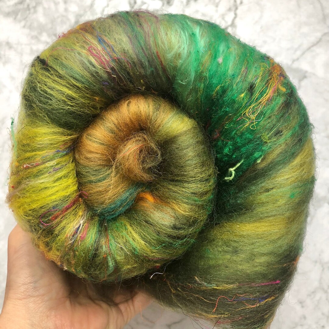 Luxury Art Batt, Merino Silk Mixed Fibres, Hand Carded Wool Blend for ...