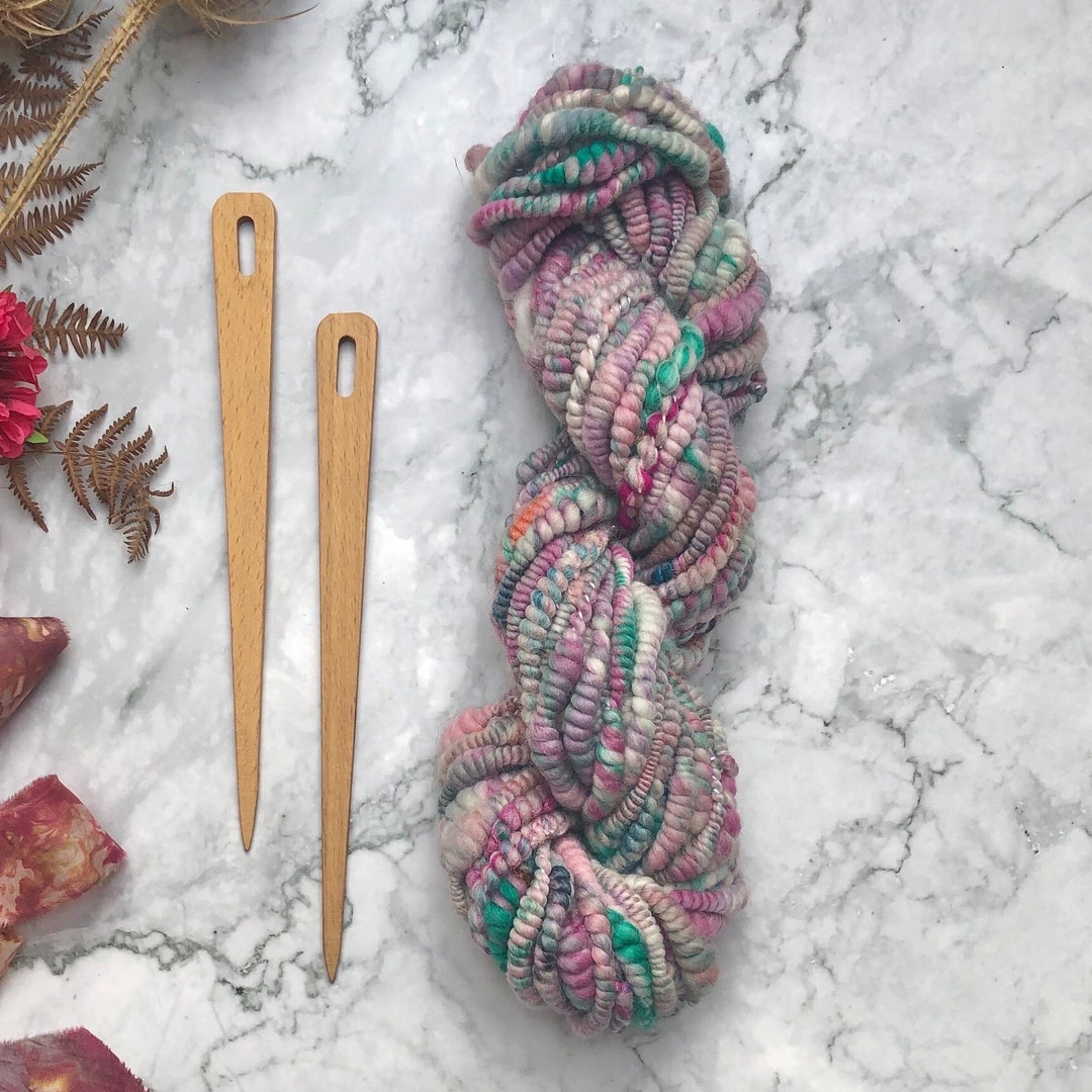 Chunky Art Yarn, Spiral Plied Hand Spun Wool Yarn for Knitting and ...
