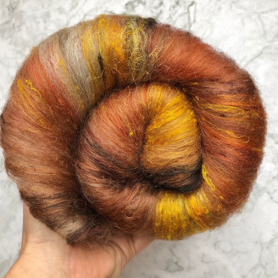 Hand Carded Art Batt for Spinning and Felting, Luxury Wild Batt for ...