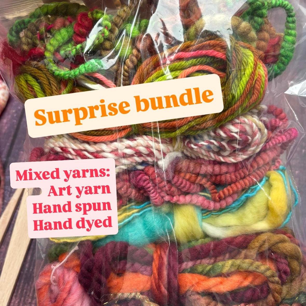 Mystery Art Yarn Bundle, Surprise Hand Spun Hand-dyed, Grab Bag (150 ...