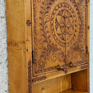 Carved Keyholder, Solid Lime Wood Key Box, Family Anniversary Gift ...