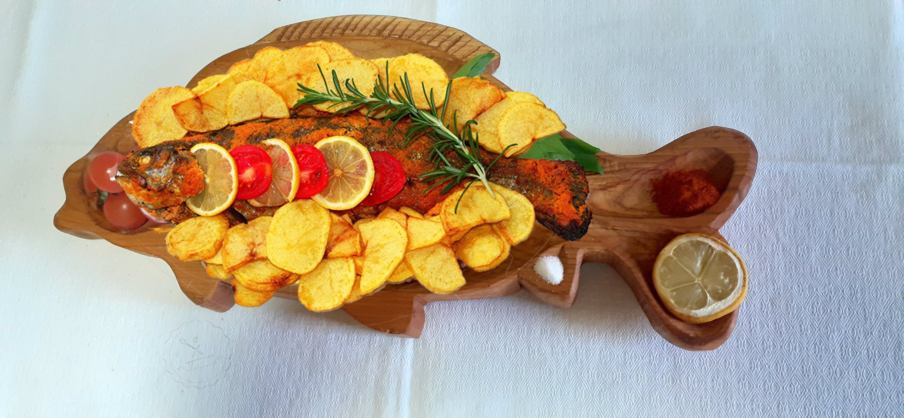 Wooden Plate , Wooden Platter , Serving Bowl , Cherry Wood Dish , Fish ...