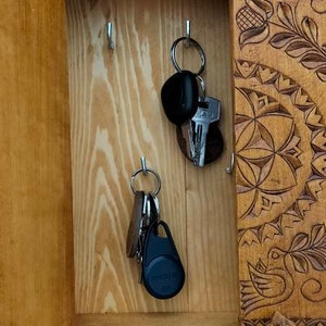 Carved Keyholder, Solid Lime Wood Key Box, Family Anniversary Gift ...