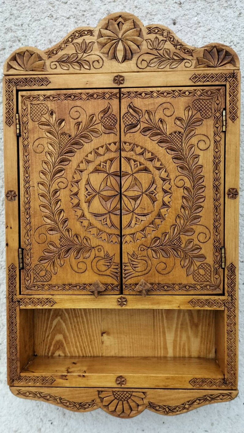 Carved Keyholder, Solid Lime Wood Key Box, Family Anniversary Gift ...