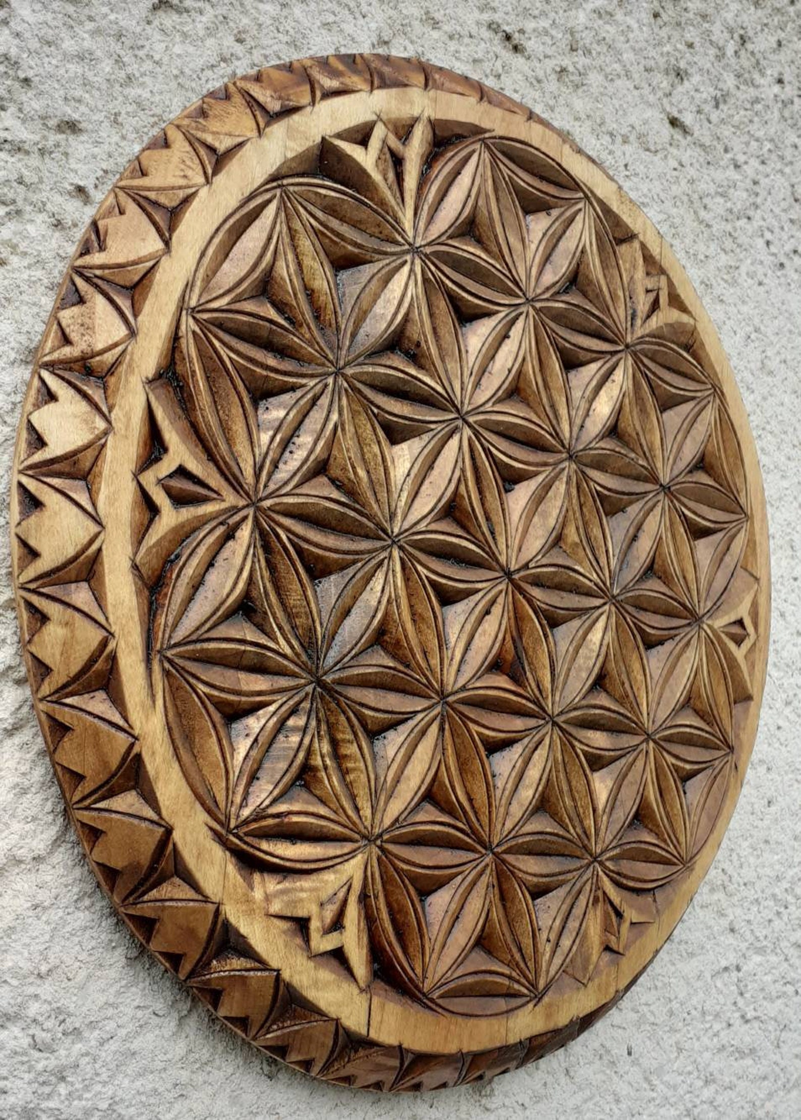 Spiritual Wall Art , Floral Grid , Mandala , Exclusive , Wood Carved ...