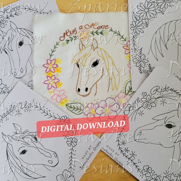Horses Embroidery - Etsy