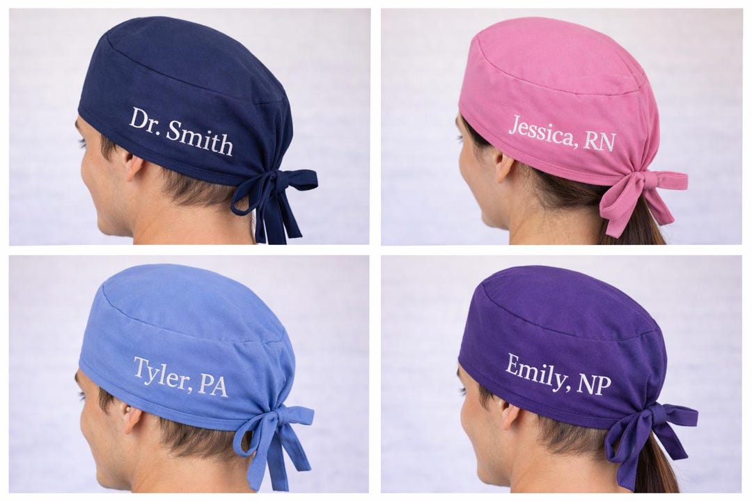 Custom Embroidered Scrub Cap | Personalized Surgical Hat | Name, Logo ...