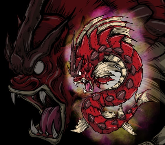 Shiny Mega Gyarados Pokémon Sublimation Digital Download | Etsy