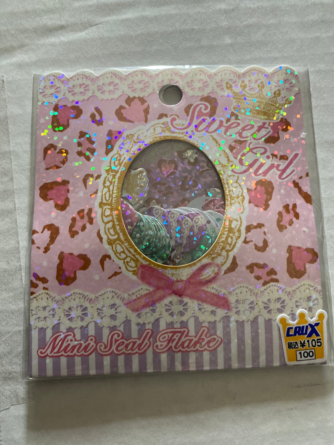 RARE Kawaii NIP Crux Sweet Girl Sticker Sack ~ Mini Seal Flakes ~ Japan ...