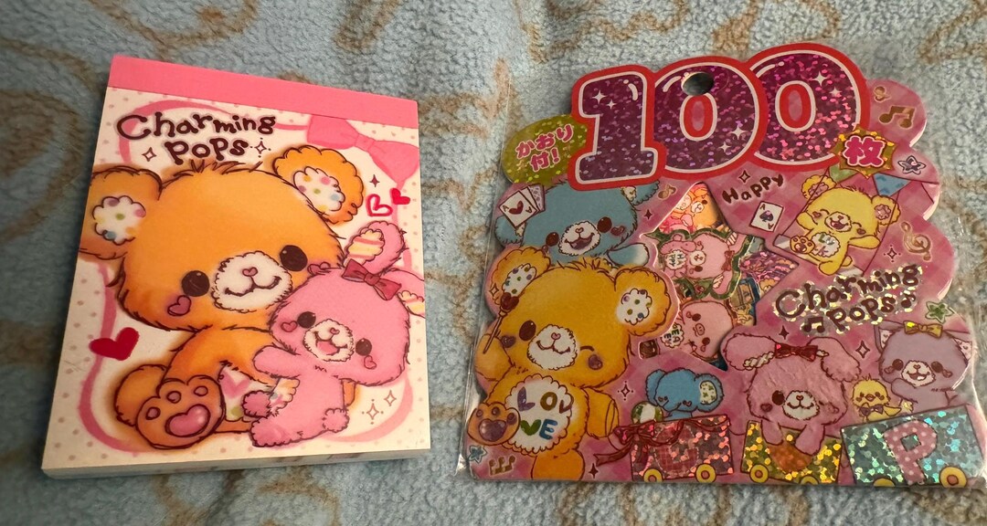 Vintage Kawaii NIP Kamio Japan Charming Pops Sticker Sack and a Used Mini Memo Pad - Etsy
