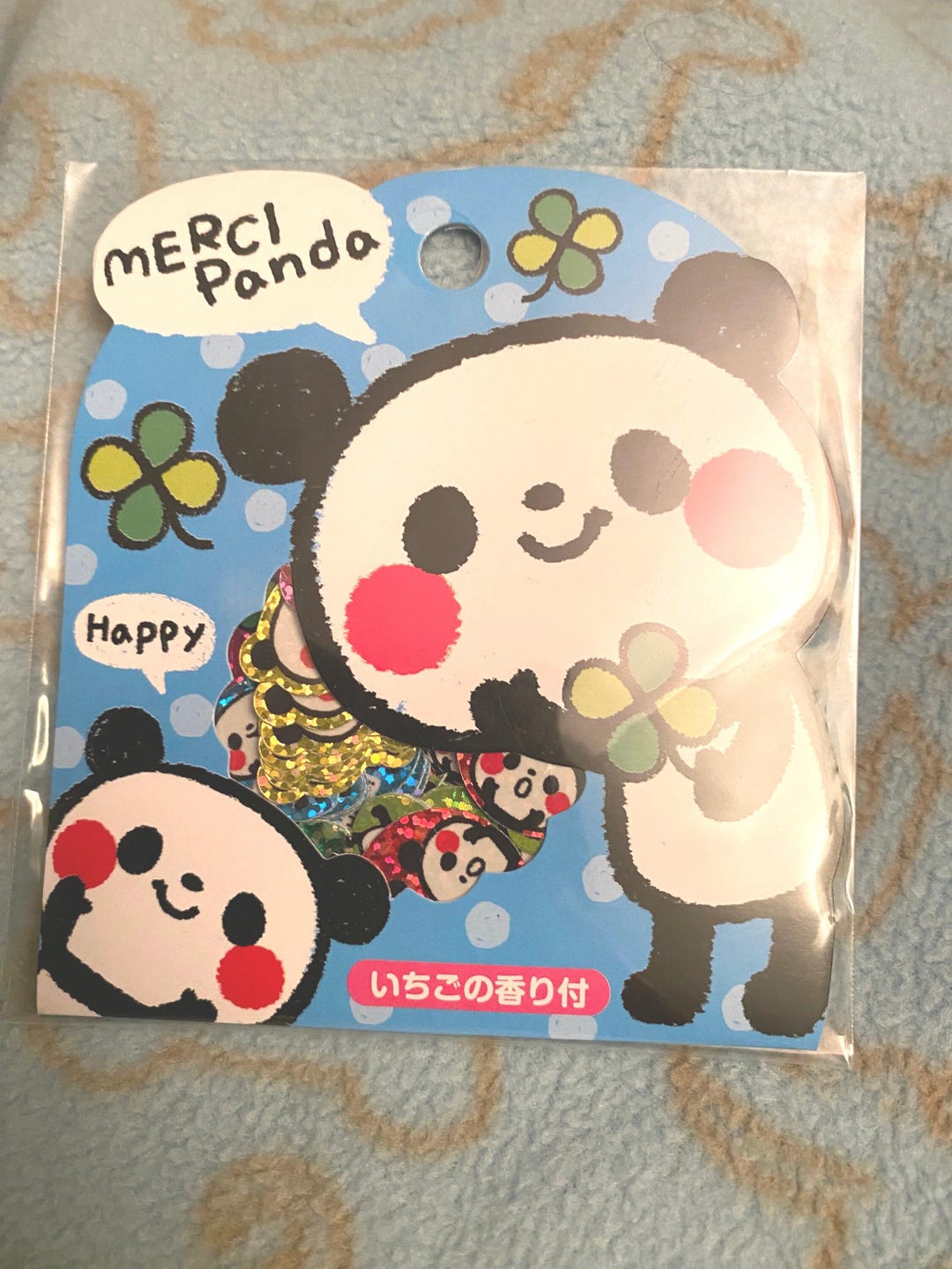 RARE Kawaii NIP Fortissimo Merci Panda Sticker Sack ~ Sticker Flakes ...