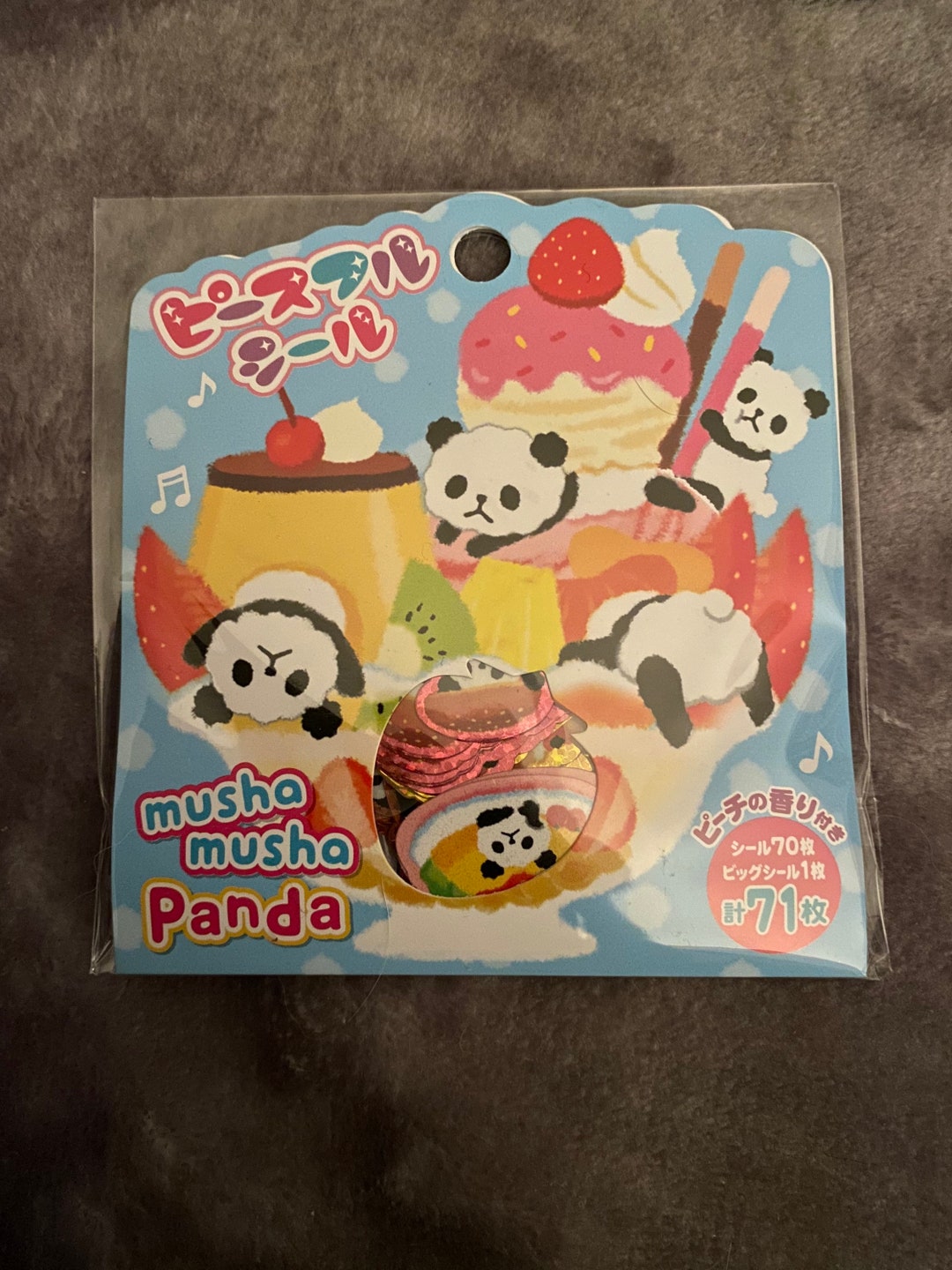 Kawaii NIP Musha Musha Panda Food Mind Wave Sticker Sack ~ Sticker ...