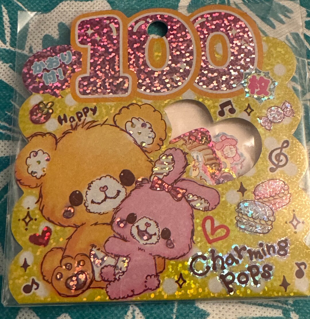 Kawaii NIP Kamio Japan Charming Pops Bears & Rabbits Sticker Sack ~ Vintage ~ 100 Pcs - Etsy