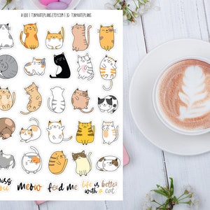 29 Cute Cat Planner Stickers, Cat Lover Planner Stickers, Cat Stickers ...