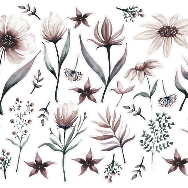 Flower Stickers Vintage - Etsy