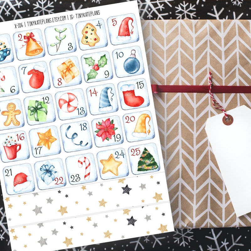 Christmas Countdown Stickers - Etsy