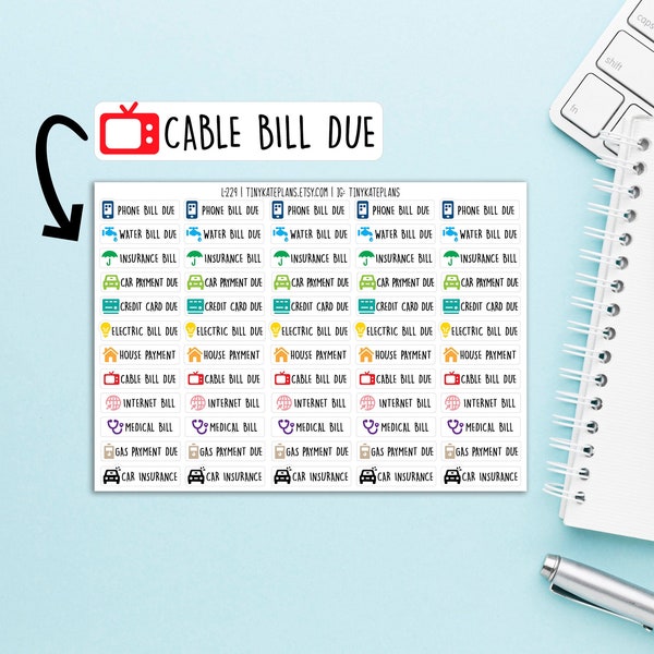 Bill Pay Stickers - Etsy