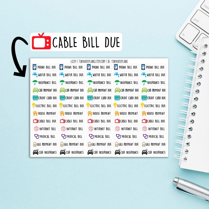 Bill Pay Stickers - Etsy