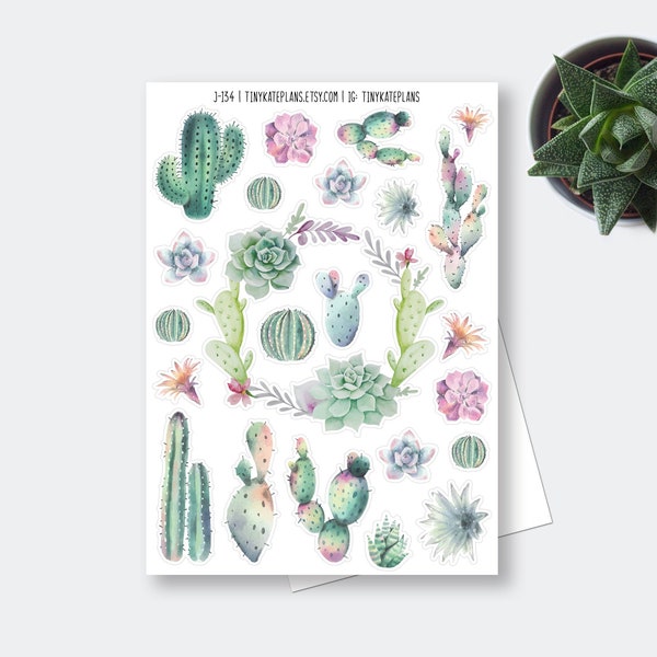 Cactus Stickers - Etsy