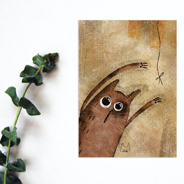 Whimsical Cat Art - Etsy